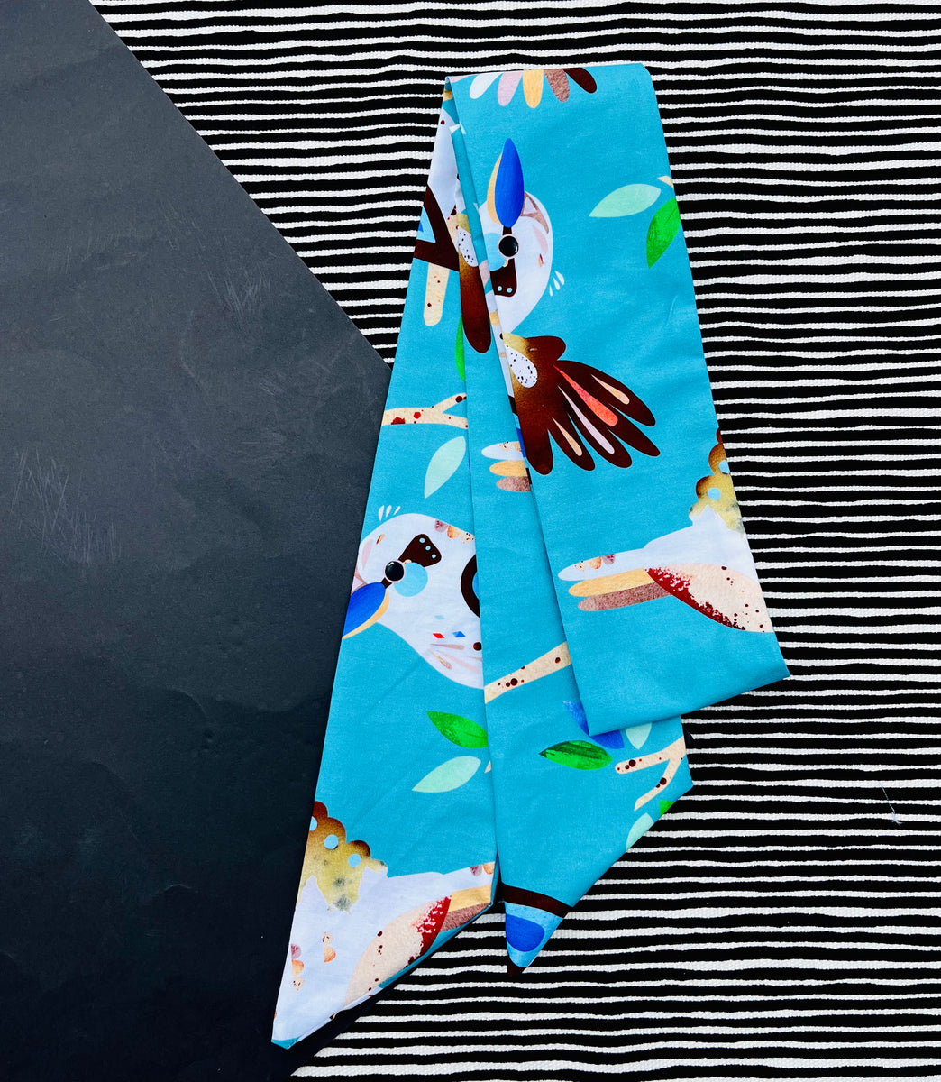 King Of The Bush Aqua Poplin Hair Tie – KarlaCola